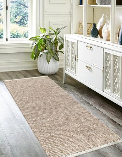 Hausattire Jute Woven Runner Rug 2'x6' - Natural, Long Boho Farmhouse Rugs for Hallway, Living Room, Bedroom, Kitchen | Beige Rustic Floor Mat for High Traffic Area - 24x72 Inch