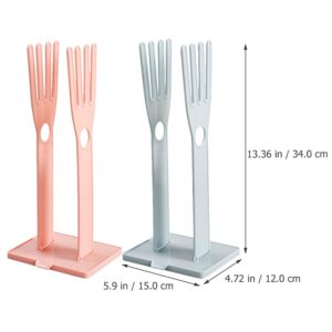 PRETYZOOM 2pcs Kitchen Glove Holder, Plastic Glove Drying Rack Rubber Gloves Drying Stand, Kitchen Sink Drain Rack for Dish Gloves Sponges