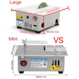 Bachin Mini Hobby Table Saw Handmade Woodworking Bench Saw 1/2" Adjustable Cut Depth, Seven Speed Adjustable Power Supply, Small Hobby Table Saw for Miniature Wood Craft Cutting