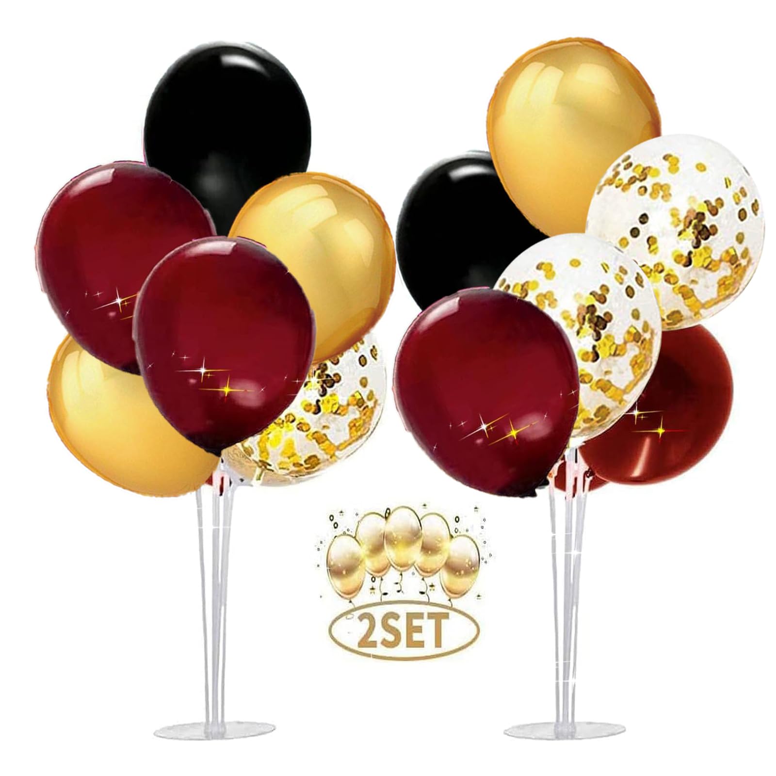 Graduation Decorations Maroon Gold 2024/Burgundy Gold Graduation Decorations ASU FSU/Burgundy Gold Balloons/Burgundy Birthday Decorations 2 Burgundy Table Centerpiece Balloon Stand Kits