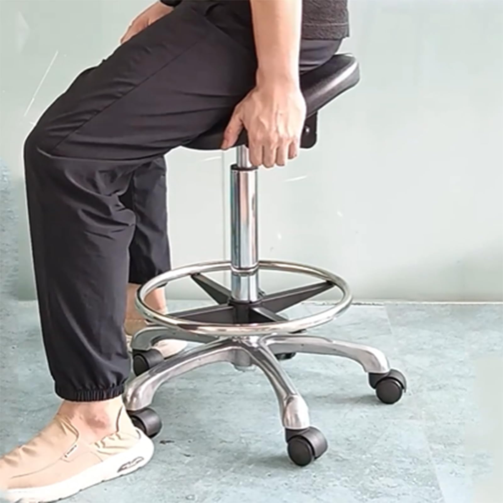 SFKLYU Saddle Stool Ergonomic Saddle Chair Dental Chair Saddle Stool Salons Stools, Adjustable Height,52~66CM