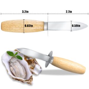 Oyster Shucking Knife, 2 Pack Oyster Shucker Oyster Knife with Professional Grade Cut Resistant Gloves, Stainless Steel Oyster Shucker Clam Knife, Seafood Opener Seafood Tools