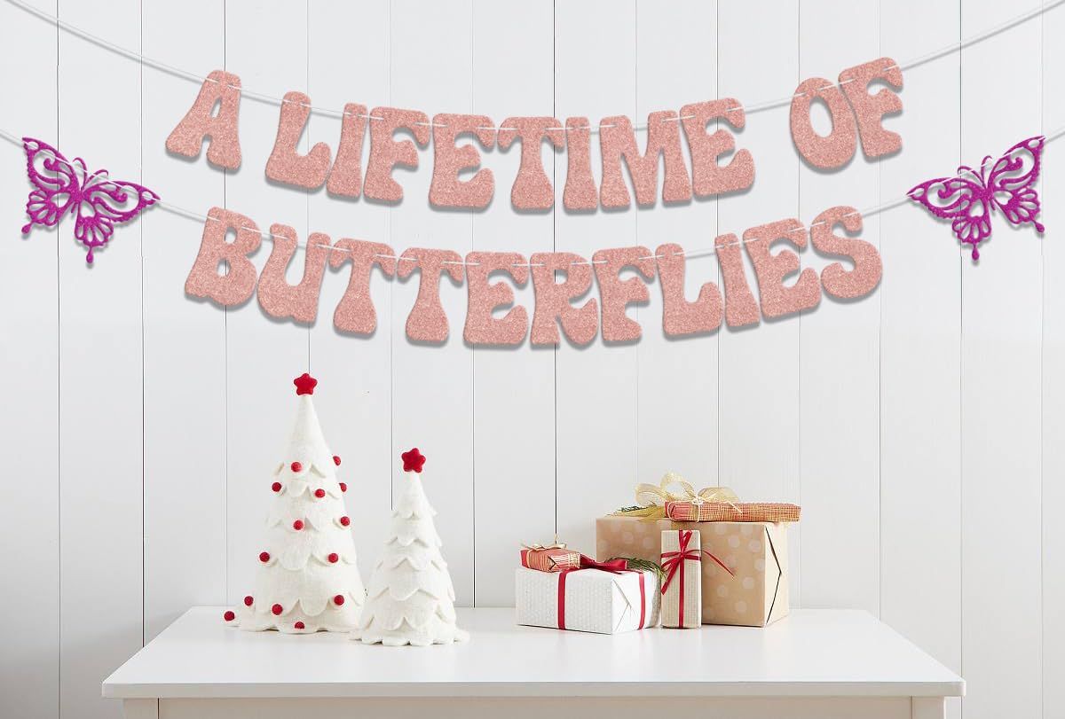 A Lifetime of Butterflies Banner, Butterfly Bridal Shower Decor Sign, Butterfly Theme Wedding Bachelorette Party Decorations, Butterfly Themed Engagement Party Supplies