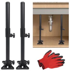 undermount sink mounting brackets, stainless steel adjustable kitchen sinks undermount legs installation and repair kit support system with waterproof gloves.(13.8-23.6inches)