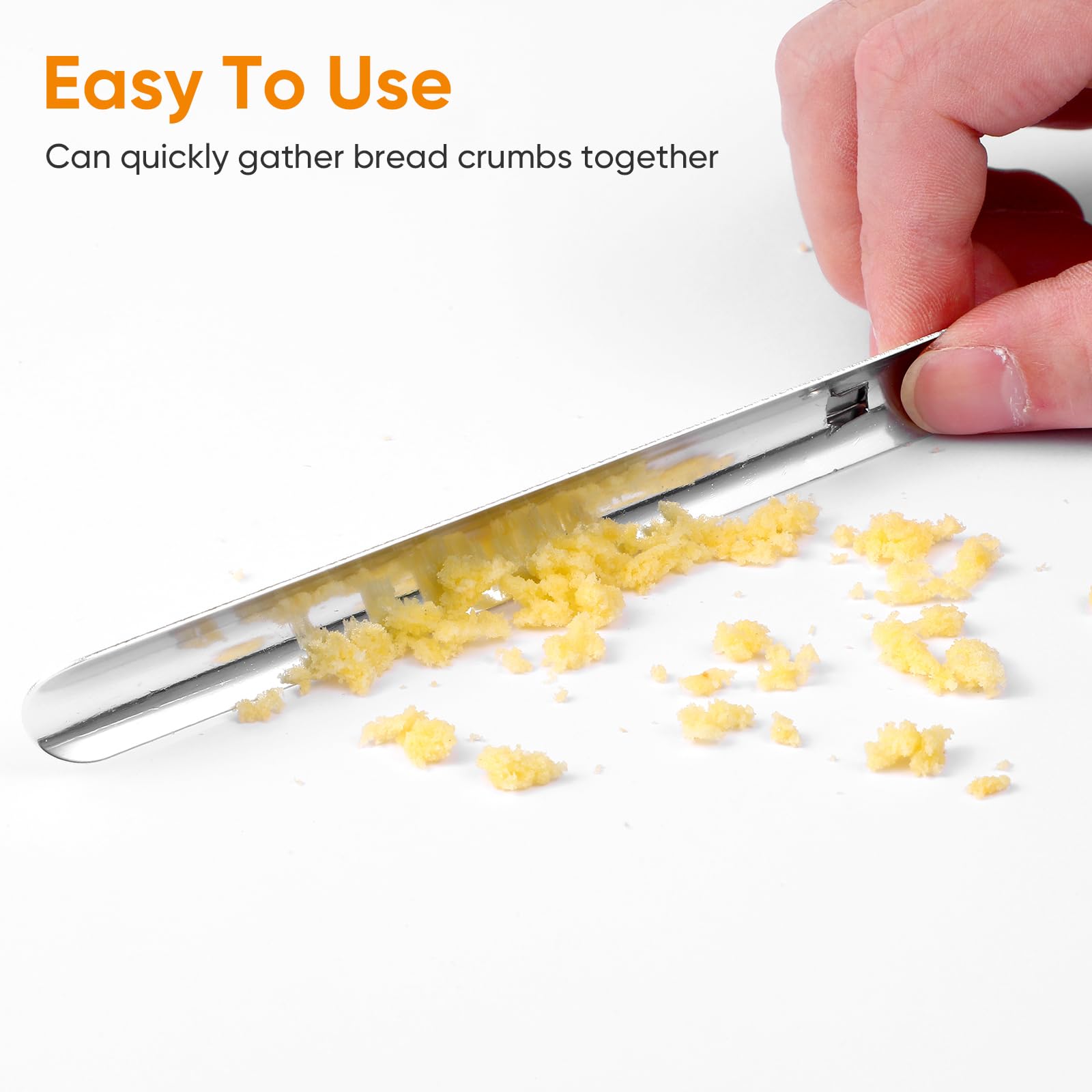 Unomor 5pcs Restaurant Crumb Sweepers, Stainless Steel Crumb Scraper Table Crumb Sweepers Bread Crumber Cleaner Kitchen Crumber Tool for Waiters Waitresses and Servers