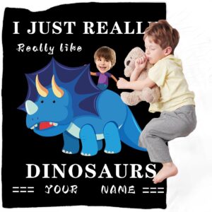 custom dinosaur blanket for boys personalized dinosaur blankets with photos and names（b）