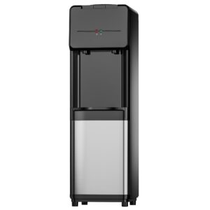 euhomy top loading water dispenser, hot and cold water cooler for 3 or 5 gallon bottles,child safety lock,water cooler dispenser for kitchens, offices and more - black