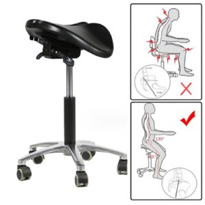 SFKLYU Saddle Stool Ergonomic Saddle Chair Dental Chair Saddle Stool Salons Stools, Adjustable Height,52~66CM