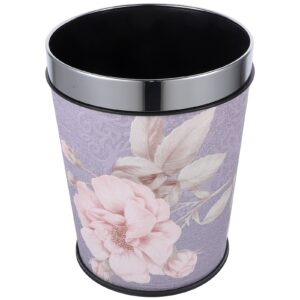 nuobesty garbage can modern waste basket plastic trash bin purple trash can recycling round trash storage can for office bathroom kitchen hotel car decor