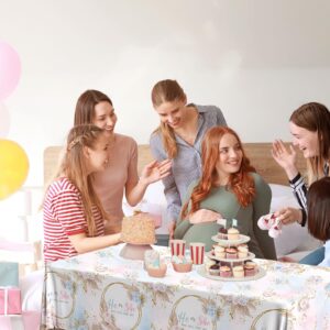 3 Pack Gender Reveal Tablecloth,Baby Shower Party Decorations Pink and Blue Gender Reveal Table Cover What Will Baby Be Table Decorations for Boy or Girl Gender Reveal,Pregnancy Announcement Party