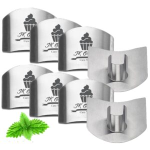 jk-gmte 8 pieces finger guards for cutting, stainless steel knife cutting finger protectors adjustable safe slice hand guard protect fingers for food chopping slicing cutting (silver)