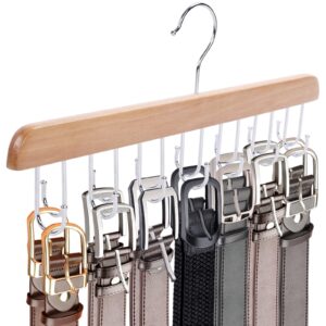 johouse belt hanger for closet, belt rack belt organizer 14 hooks belt holder for storage max 42 belts 360°rotating for bra tie tank top