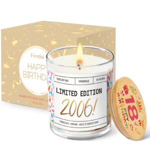 18th birthday gifts for girls, happy 18th birthday gift candle with sprinkles, unique 18th birthday gifts for daughter, niece, granddaughter, limited edition 2006 - vanilla candle, 7oz