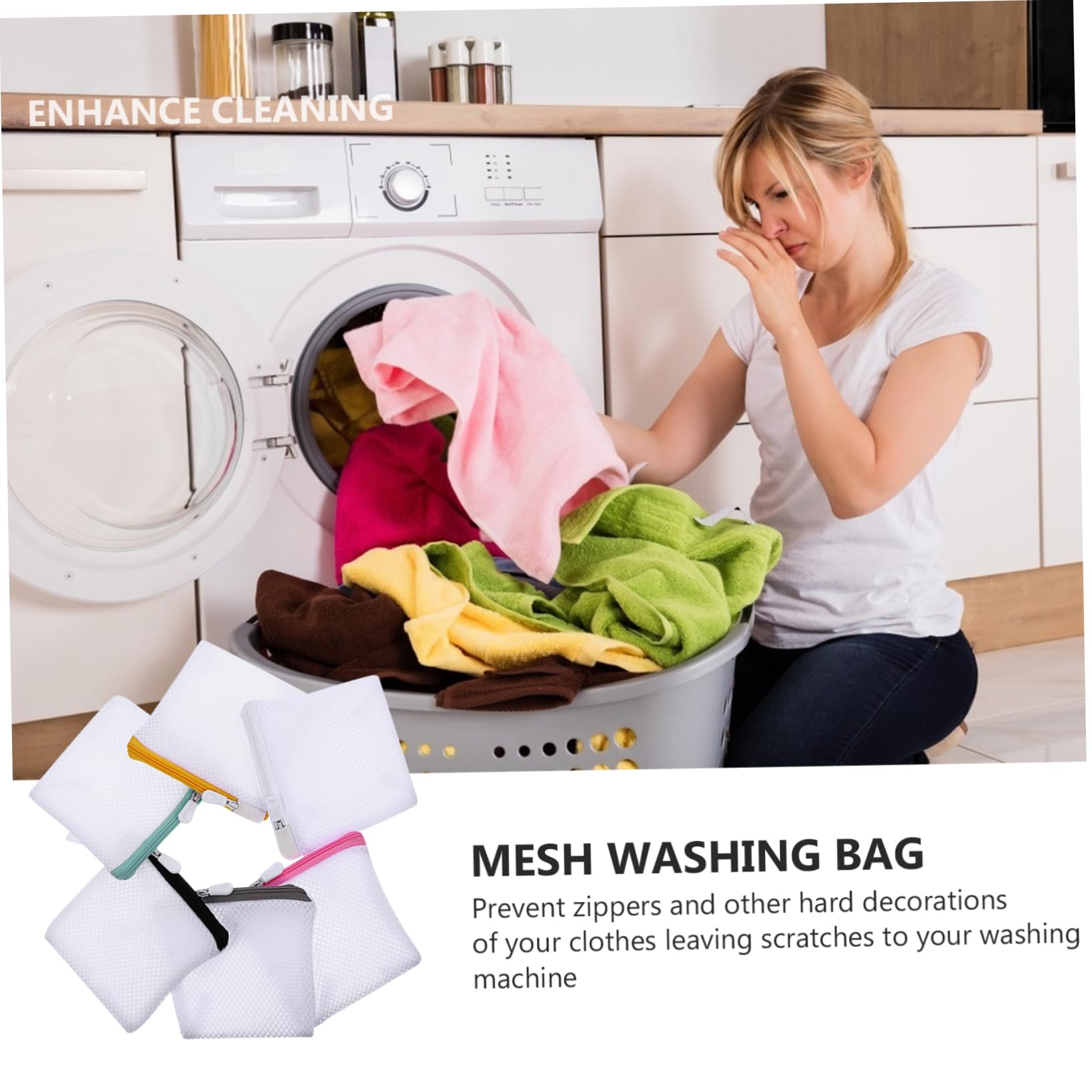 BUGUUYO 6pcs Laundry Bag Mini Washing Machine Bra Underwear Washing Bag Wash Bag Delicates Bag for Washing Machine Laundry Pouch Travel Special Bag Sandwich Mesh Multifunction