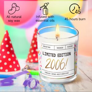 18th Birthday Gifts for Girls, Happy 18th Birthday Gift Candle with Sprinkles, Unique 18th Birthday Gifts for Daughter, Niece, Granddaughter, Limited Edition 2006 - Vanilla Candle, 7oz