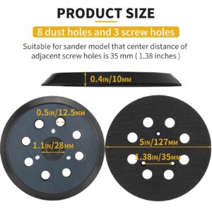 Replacement Sander Pads for Dewalt, 2 Pack 5" 8 Hole Hook and Loop Orbital Sander Pads for DeWalt DW420 DW421 DW422 DW423 DW426 D26451 Random Orbital Sander