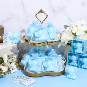 Maxcheck 50 Pcs Baby Shower Elephant Soaps Favors with Organza Bags Thank You Cards Handmade Cute Scented Soap Elephant Decorations Bulk for Guests Girl Boy Baby Shower Gifts Party Souvenirs(Blue)