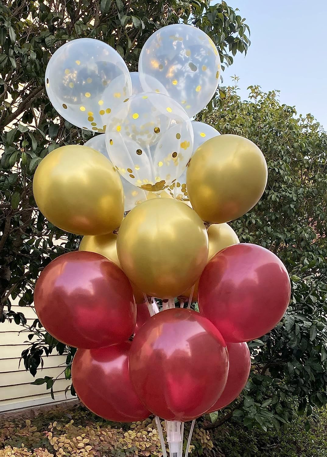 Graduation Decorations Maroon Gold 2024/Burgundy Gold Graduation Decorations ASU FSU/Burgundy Gold Balloons/Burgundy Birthday Decorations 2 Burgundy Table Centerpiece Balloon Stand Kits