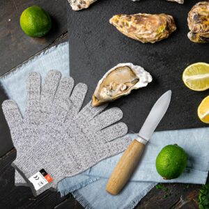 Oyster Shucking Knife, 2 Pack Oyster Shucker Oyster Knife with Professional Grade Cut Resistant Gloves, Stainless Steel Oyster Shucker Clam Knife, Seafood Opener Seafood Tools