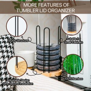 TelKeen 2PC Tumbler Lid Organizer, Detachable Cup Lid Organizer for Simple Modern Tumbler/Yeti Tumbler/Stanley Tumbler Lids, Holds up to 20 Lids, Cup Organizer for Kitchen Organizers and Storage