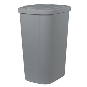 fgrid 13.3 gallon trash can, plastic touch top kitchen trash can, grey