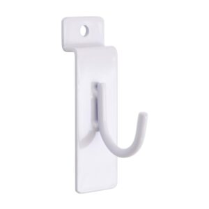 victory display & store fixture mfg 1" long curved heavy duty commercial-grade steel slatwall panel hook - displays product/merchandise for commercial or home use (20, white)