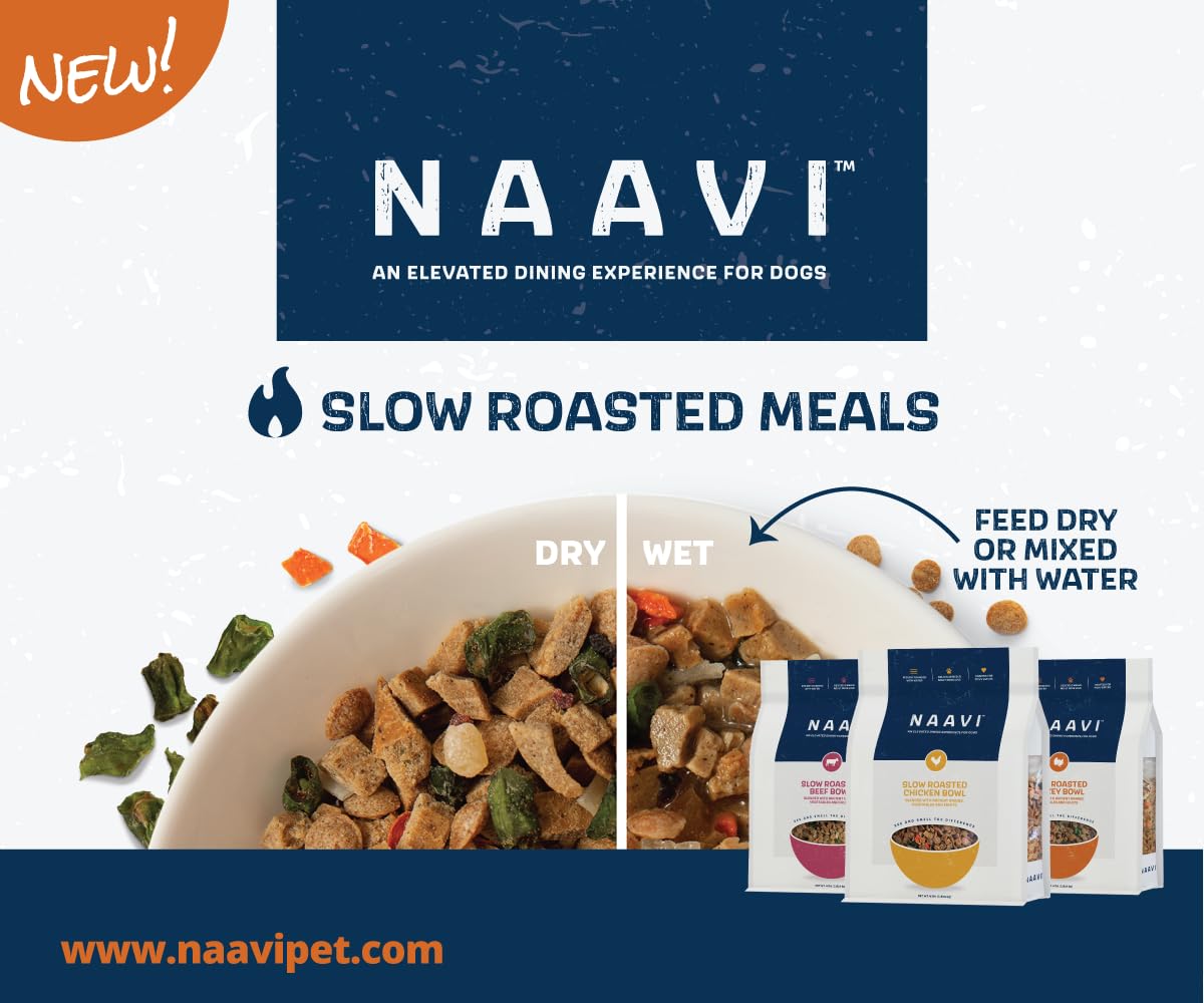 Naavi Slow Roasted Chicken Bowl with Ancient Grains, Vegetables & Fruits, Formulated to Support Gut & Immune Health in Adult Dogs - 6oz (2pack)