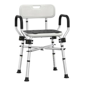 wayes shower chair with arms and back - bariatric shower chair, up to 500 lbs, heavy-duty, adjustable