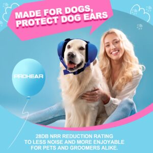 PROHEAR Dog Ear Muffs Hearing Protection for Dogs, NRR 28dB Noise Cancelling Headphones, Easy to Adjust Dog Hearing Protection Earmuffs for Thunder, Hunting, Tourism, Cars, Racing, (S, Blue)