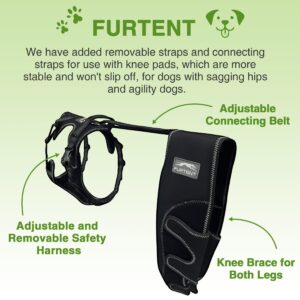 Furtent Dog Knee Brace for Torn ACL Hind Leg - Keeps Joints Warm and Stable, Upgraded Adjustable Leg Support, Dogs Rear Leg Wrap Harness Set for Leg Wound Care and Lick Prevention