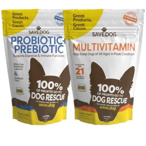 save.dog chewable probiotics & multivitamin for dogs bundle