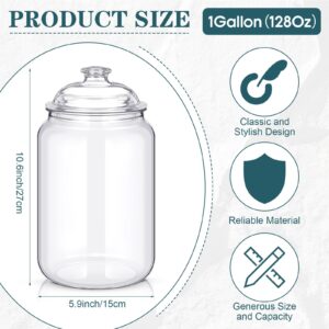 Nuogo 2 Pcs 1/1.5 Gallon Candy & Cookie Jar Plastic Jars with Lids Decorative Apothecary Jars Candy Buffet Containers Clear Airtight Food Storage Canister Home Decor Centerpiece (1 Gallon 128 oz)