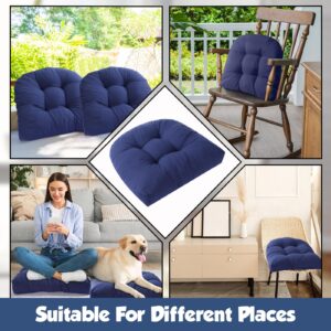 Barydat 4 Pcs Outdoor Chair Cushions 18.9 x 18.9 Inch Patio Furniture Cushion Overstuffed Seat Cushion Chair Pad with Round Corner for Indoor Chair(Royal Blue)