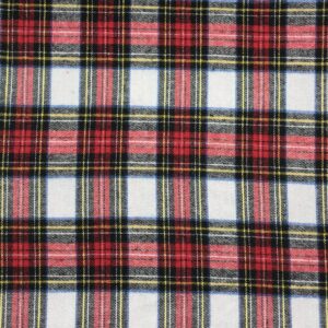 red tartan plaid fabric cotton width 57 inches yarn dyed and brushed for festive christmas decorations and diy crafts and dress (red-white, cut by the yard)