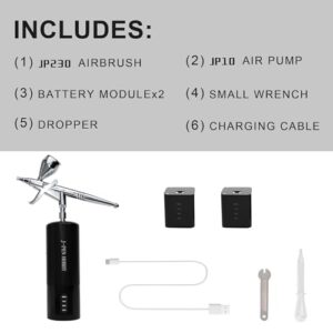 J PEN HOBBY P1 Airbrush Kit with compressor portable cordless airbrush set.Rechargeable auto stop dual action airbrush,model painting nail art craft lure