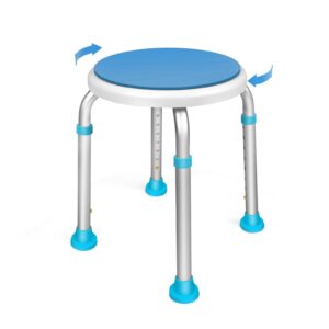 round shower stool,adjustable shower chair for inside shower-tool-free shower seat for elderly/senior/disabled/pregnant