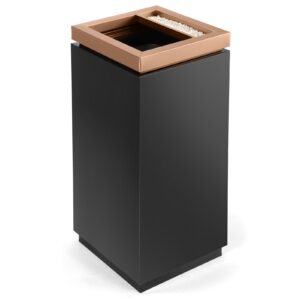 wichemi trash can indoor outdoor commercial trash can with lid open top stainless steel industrial large garbage can with removable inner bucket metal trash bin square - 11.8x11.8x28.5in