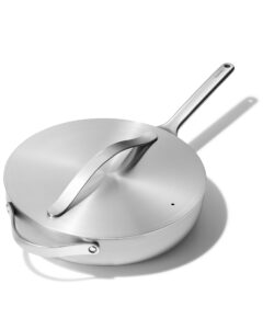 caraway stainless steel sauté pan (4.5 qt) - 5-ply stainless steel - oven safe & stovetop agnostic - non toxic, ptfe & pfoa free