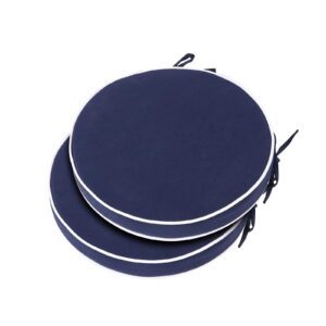 blytieor outdoor bistro chair cushions set of 2, waterproof 15 inch round seat cushions with ties for patio deck furniture