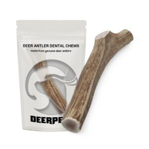 premium deer antlers for dogs – natural dental chew for aggressive chewers – long-lasting antler chews, odor-free, mess-free, 1 count (medium)