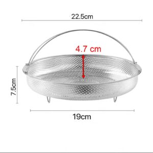 Steamer Basket, 9 Inch x 1.8 Inch Food Grade Stainless Steel Steaming Net with a Support Frame for Food Steaming (1 Pcs)