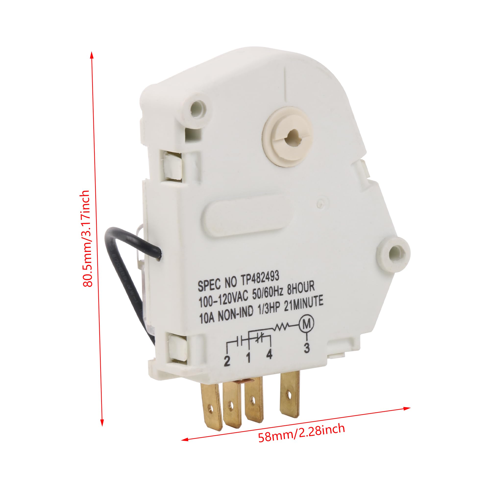 BQLZR Refrigerator Defrost Timer Replacement for Whirlpool W10822278 AP5985208