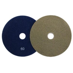 5" electroplated diamond polishing pads- 60 grit wet dry sanding for granite marble concrete ceramics glass (5"-60 grit-1pcs)