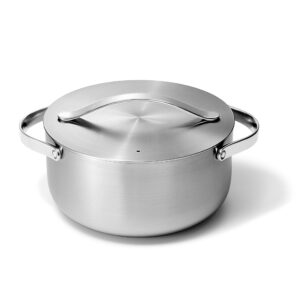 Caraway Stainless Steel Dutch Oven (4.5 Qt) - 5-Ply Stainless Steel - Oven Safe & Stovetop Agnostic - Non Toxic, PTFE & PFOA Free