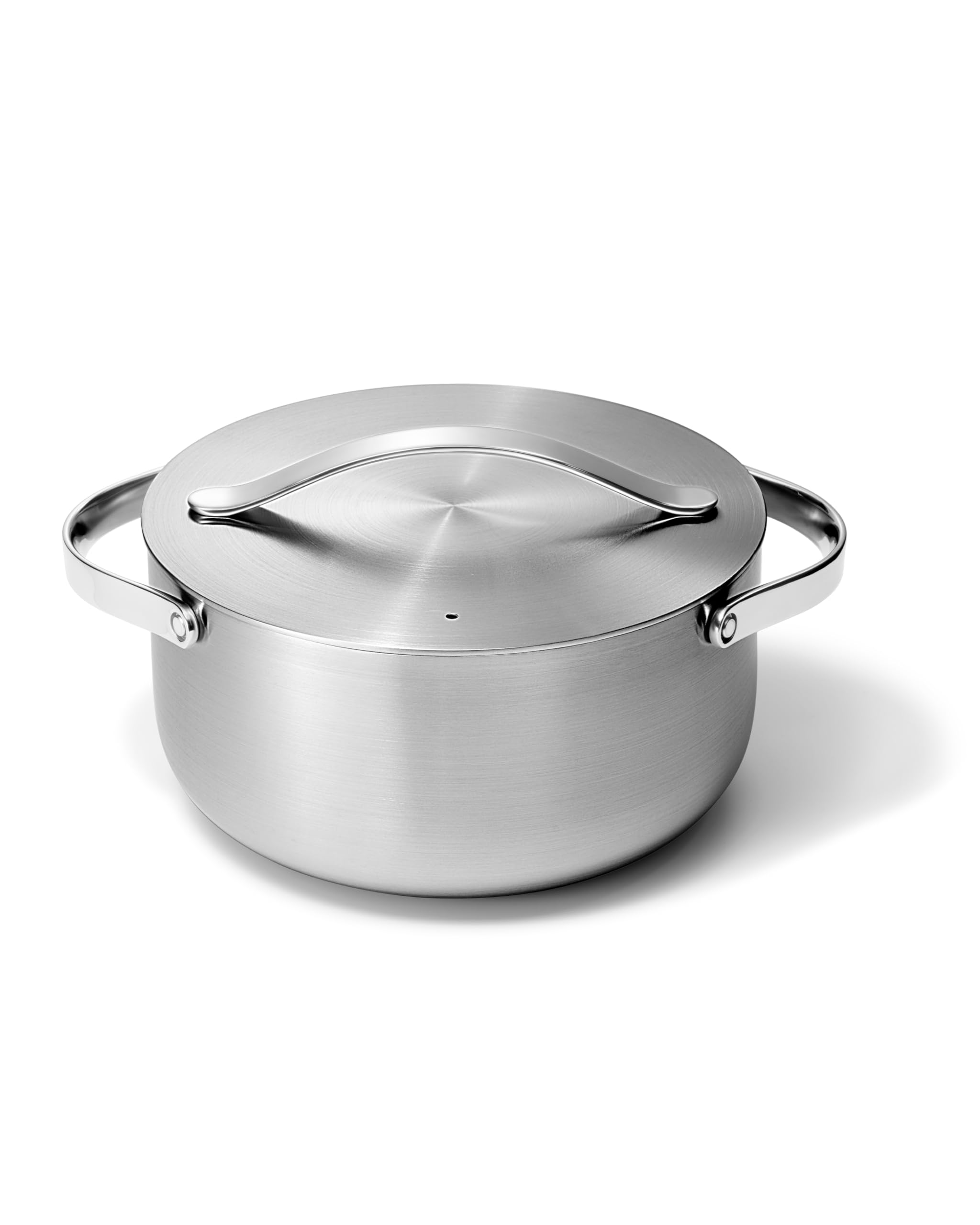 Caraway Stainless Steel Dutch Oven (4.5 Qt) - 5-Ply Stainless Steel - Oven Safe & Stovetop Agnostic - Non Toxic, PTFE & PFOA Free