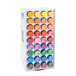 sanfurney craft paint storage rack, 72 holes spinning paint storage tower, vertical paint organizer holder stand for apple barrel, folkart -2oz craft paints