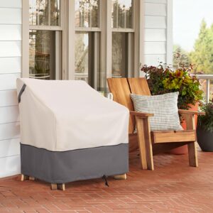 Bestalent Patio Furniture Covers Waterproof, Outdoor Chair Covers 2 Pack Clearance, Lawn Deep Seat Cover, Fits up to 36W × 37D × 36H inches (Beige/Grey)