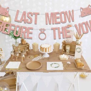 Last Meow Before the Vow Banner, Cat Themed Bachelorette Party Decorations, Bridal Shower Engagement Party Decorations, Hen Wedding Party Supplies Rose Gold