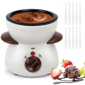 mini chocolate melting pot, chocolate fondue fountain, 8.79oz warmer machine for milk chocolate, cheese, butter, candy (white)