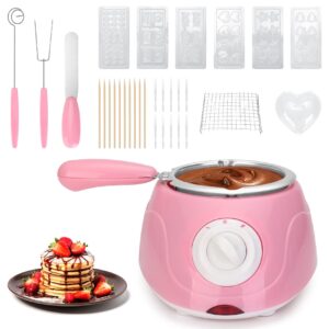 mini electric chocolate melting pot, 8.45oz chocolate fondue fountain, warmer machine for milk chocolate,cheese, butter, candy